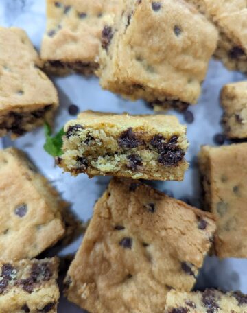 Mint Chocolate Chip Cookie Bars